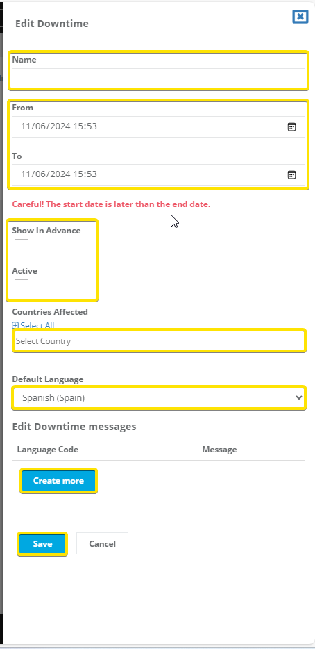How to set-up and maintain B2B Portal downtimes? (for Manufacturers)