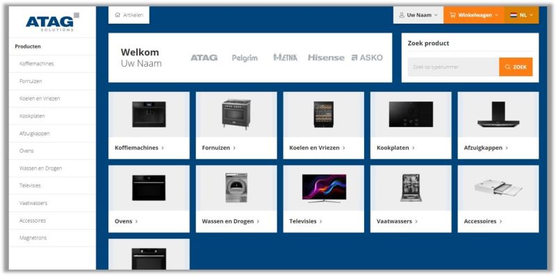 ATAG Benelux Dealer portal on Tradeplace