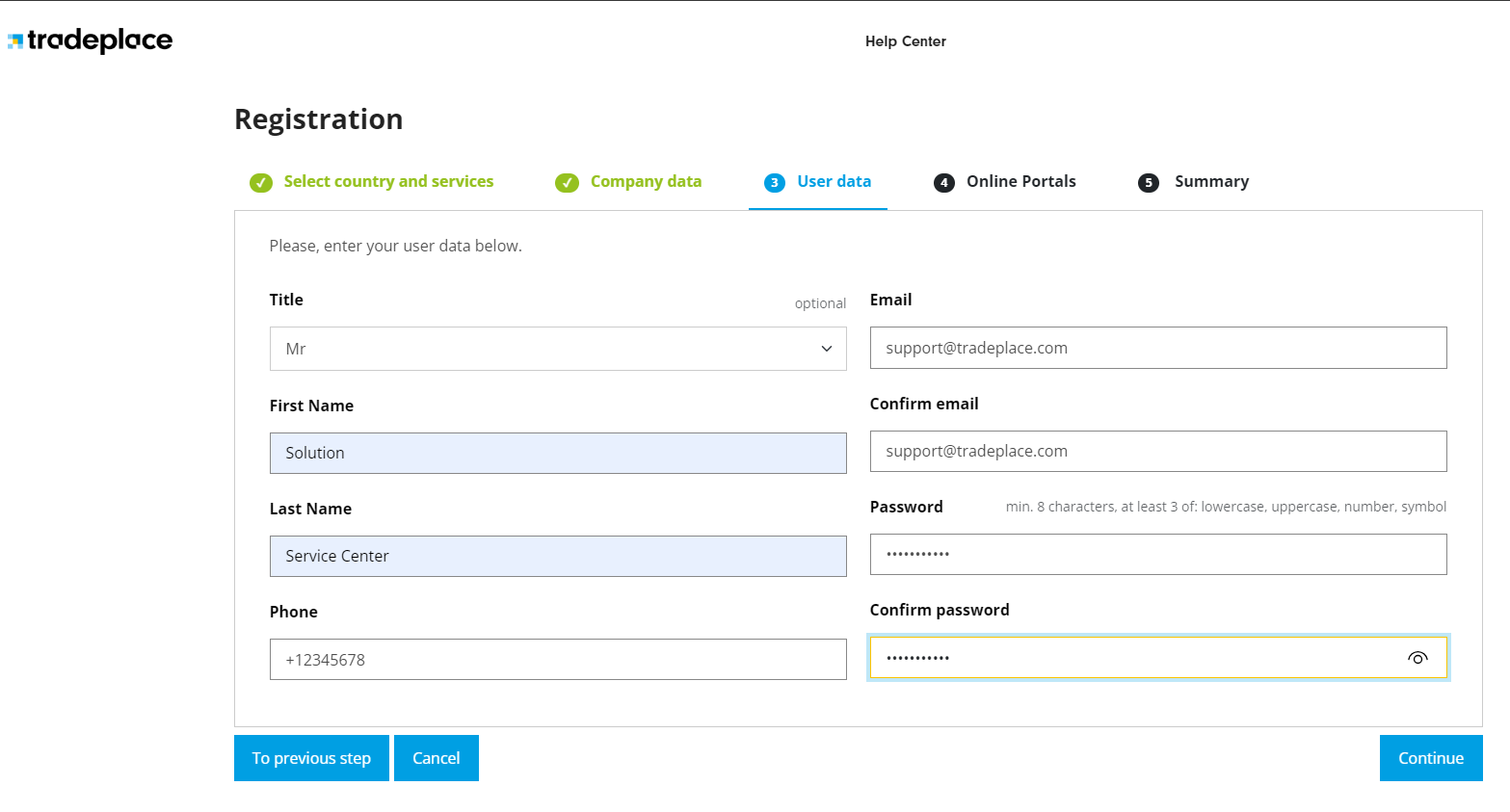 Registration Process For The Portals Hub